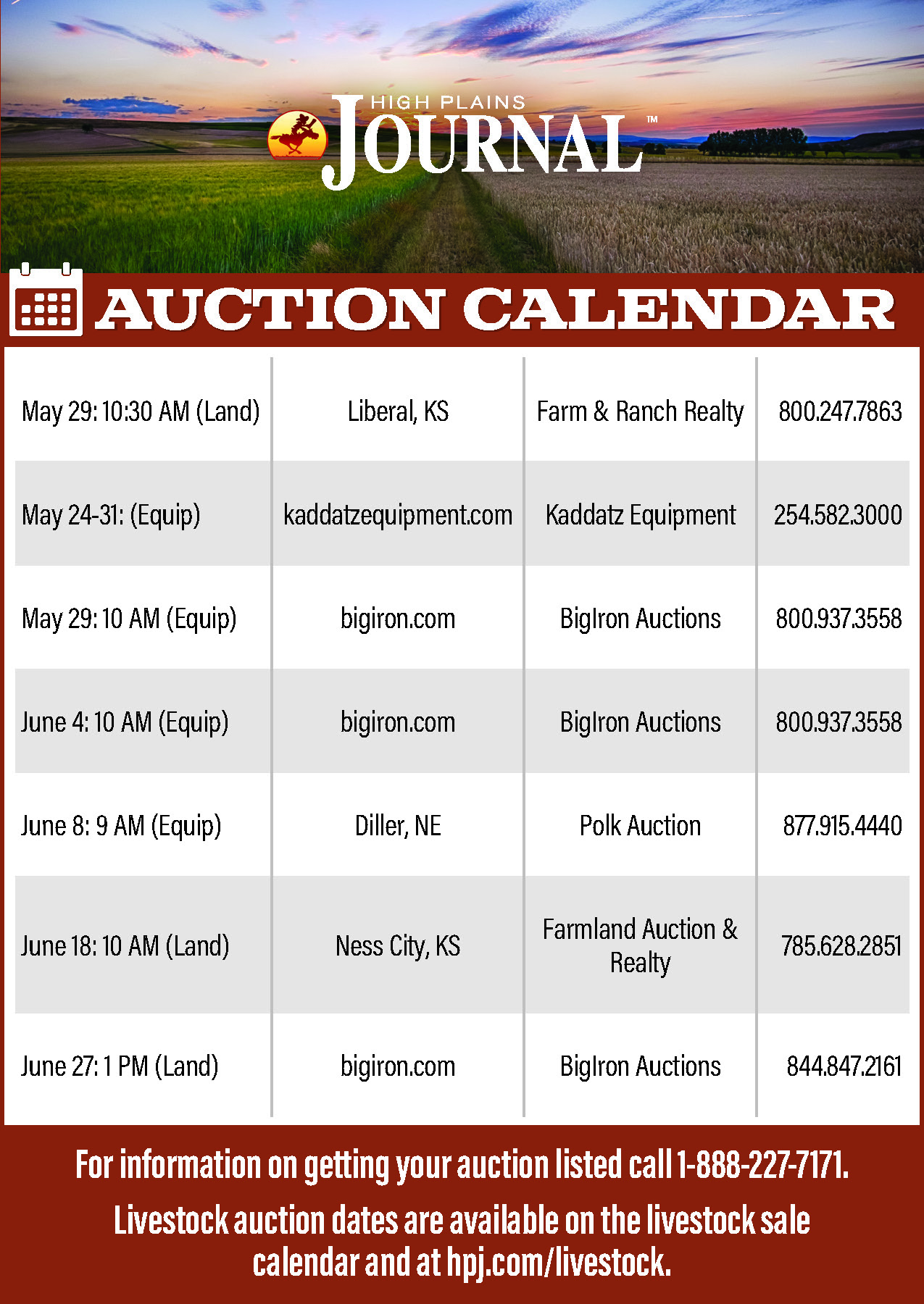 Auction Calendar - High Plains Journal
