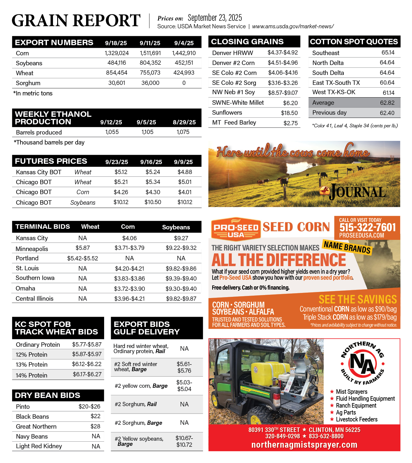 Grain Report September 23 2025 - High Plains Journal