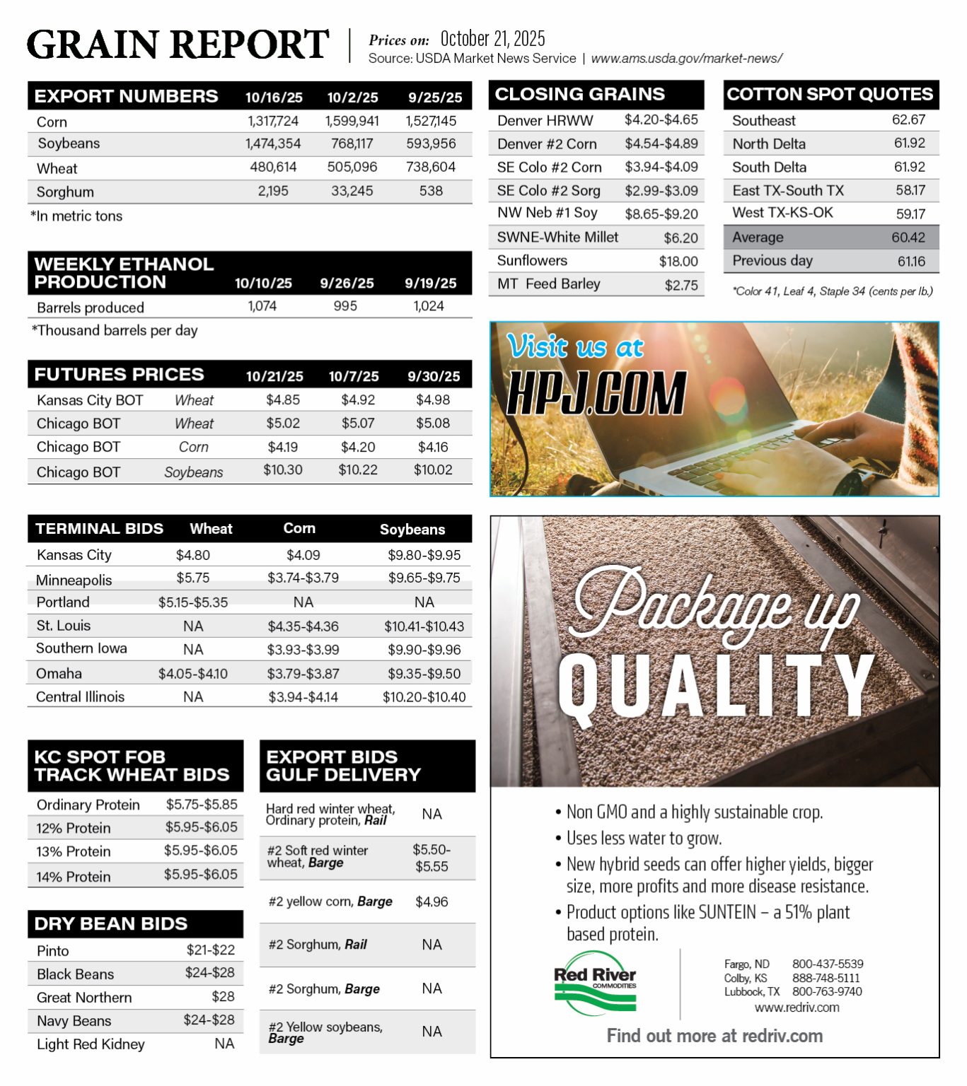 Grain Report October 21 2025 - High Plains Journal