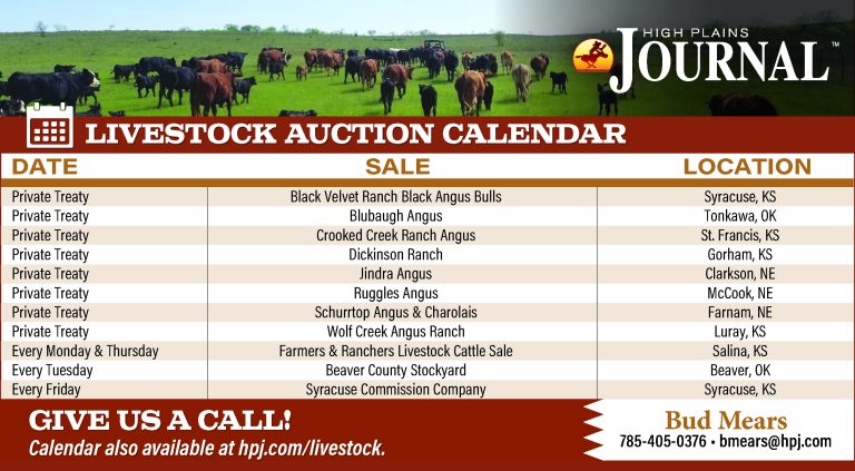 Livestock Auction Calendar - High Plains Journal